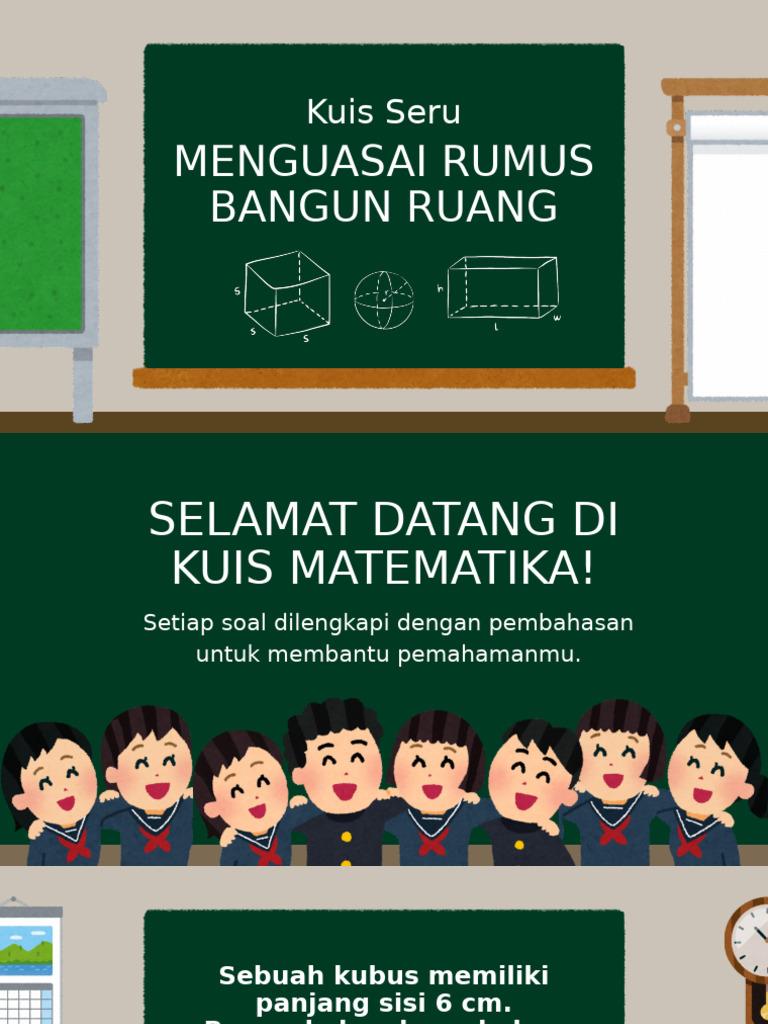 Kuis Seru Menguasai Rumus Bangun Ruang Presentasi Abu-Abu Hijau Coklat ...