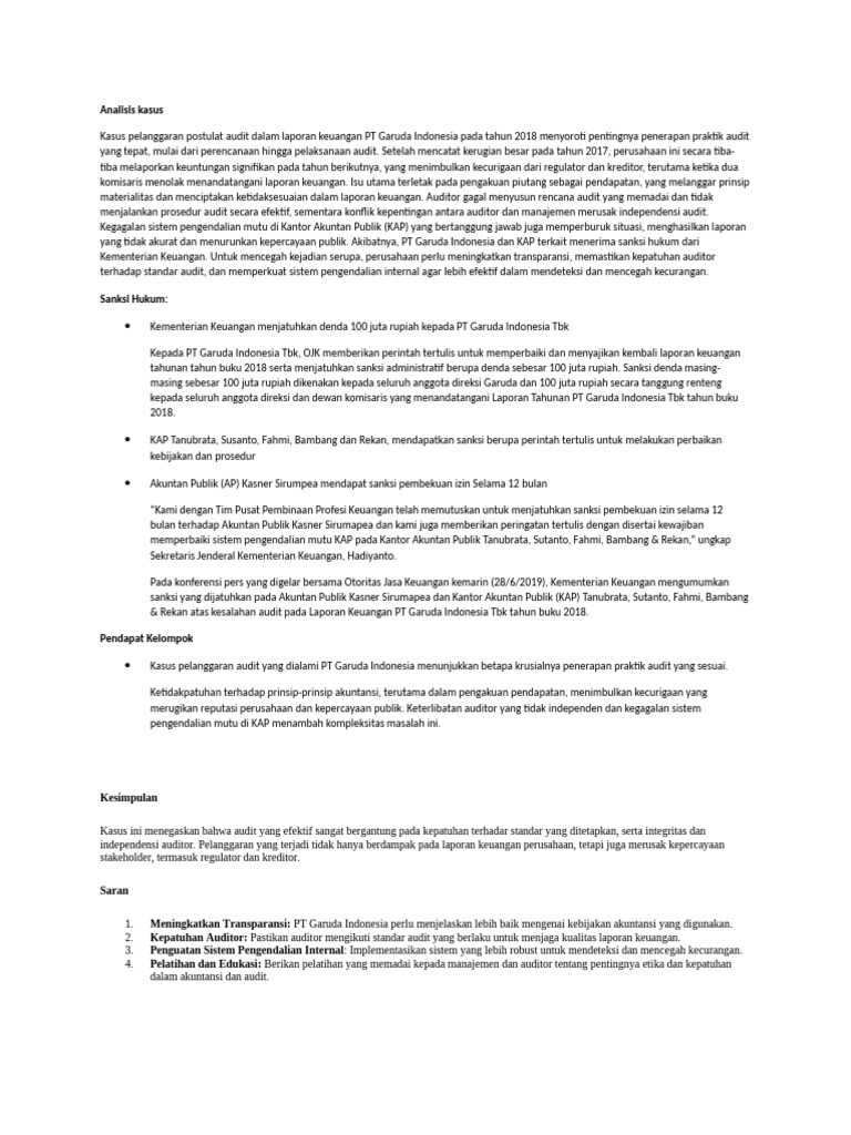 Analisis Kasus Audit | PDF