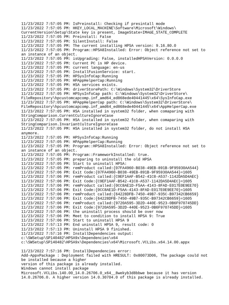 HPSA_Setup_20221123-195728 | PDF | Windows Registry | Software