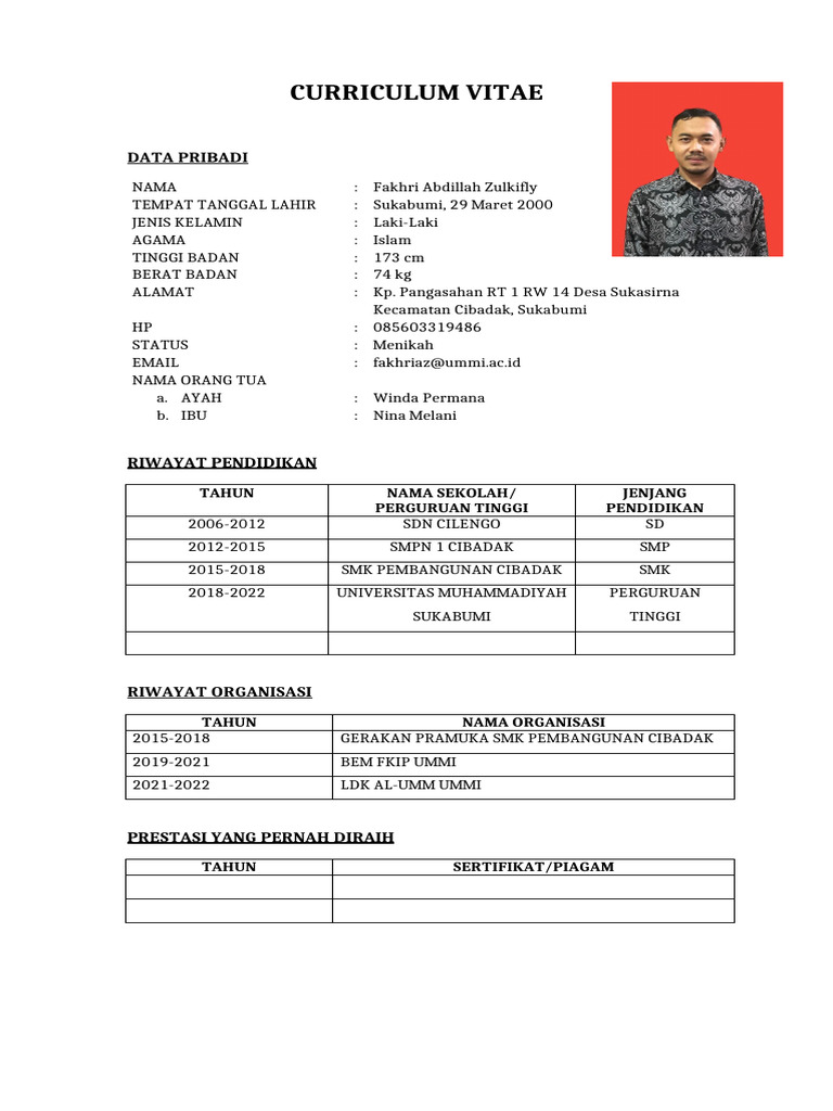 CV Fakhri_Abdillah_Z | PDF
