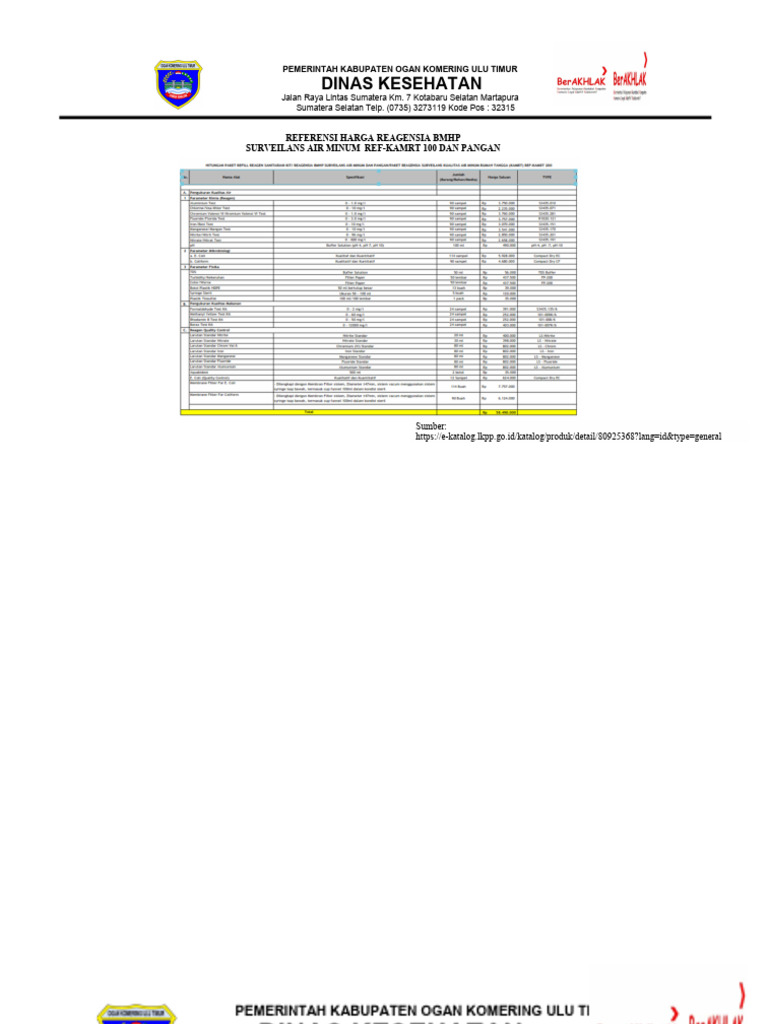 Harga Reagen Sanitarian Inagenpro | PDF