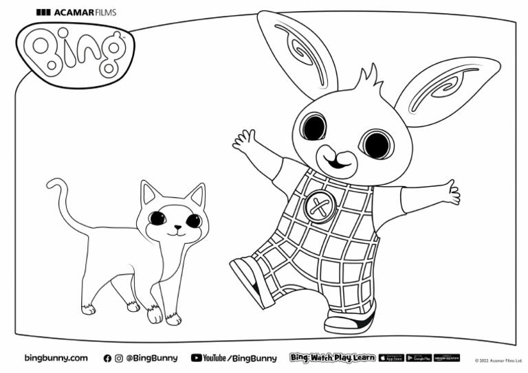 Bing and Mitten Colouring Sheet | PDF