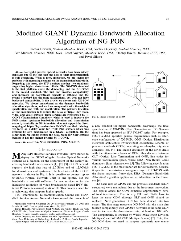 Modified GIANT Dynamic Bandwidth Allocation Algori | PDF | Telecommunications | Service Industries