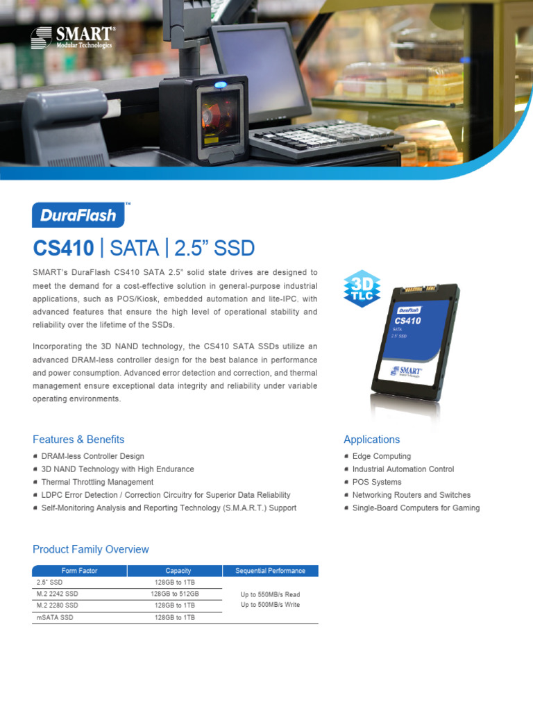 (DuraFlash) CS410 2.5 - SATA - Product Brief | PDF | Solid State Drive ...