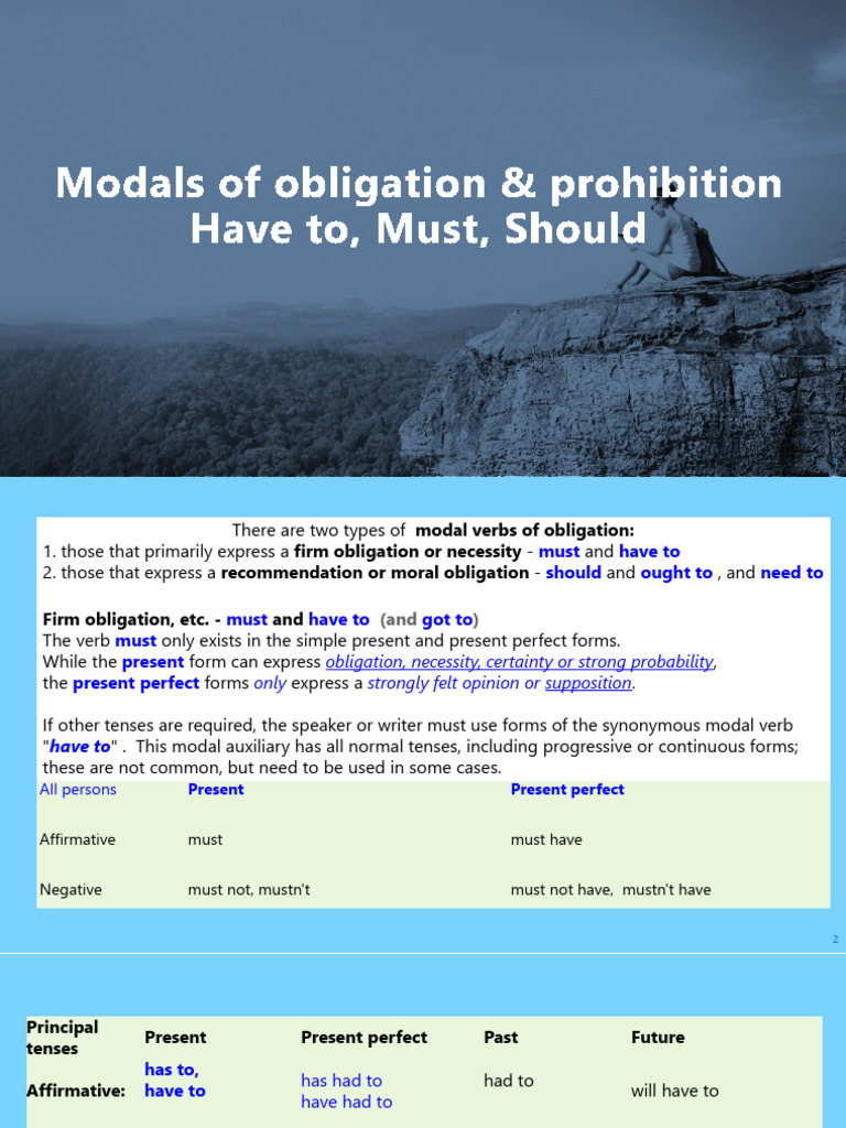 Modals of Obligation & Prohibition | PDF | Linguistic Morphology ...