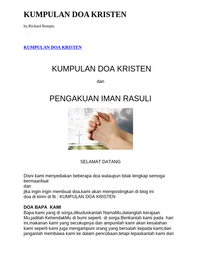 Kumpulan Doa Kristen | PDF