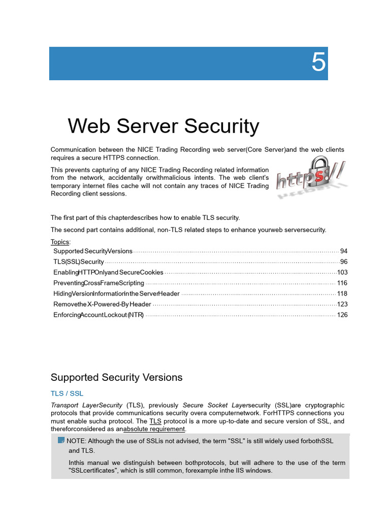 NICE Trading Recording 6.7 - Hardening Manual (Chapter 5) | PDF | Transport Layer Security ...