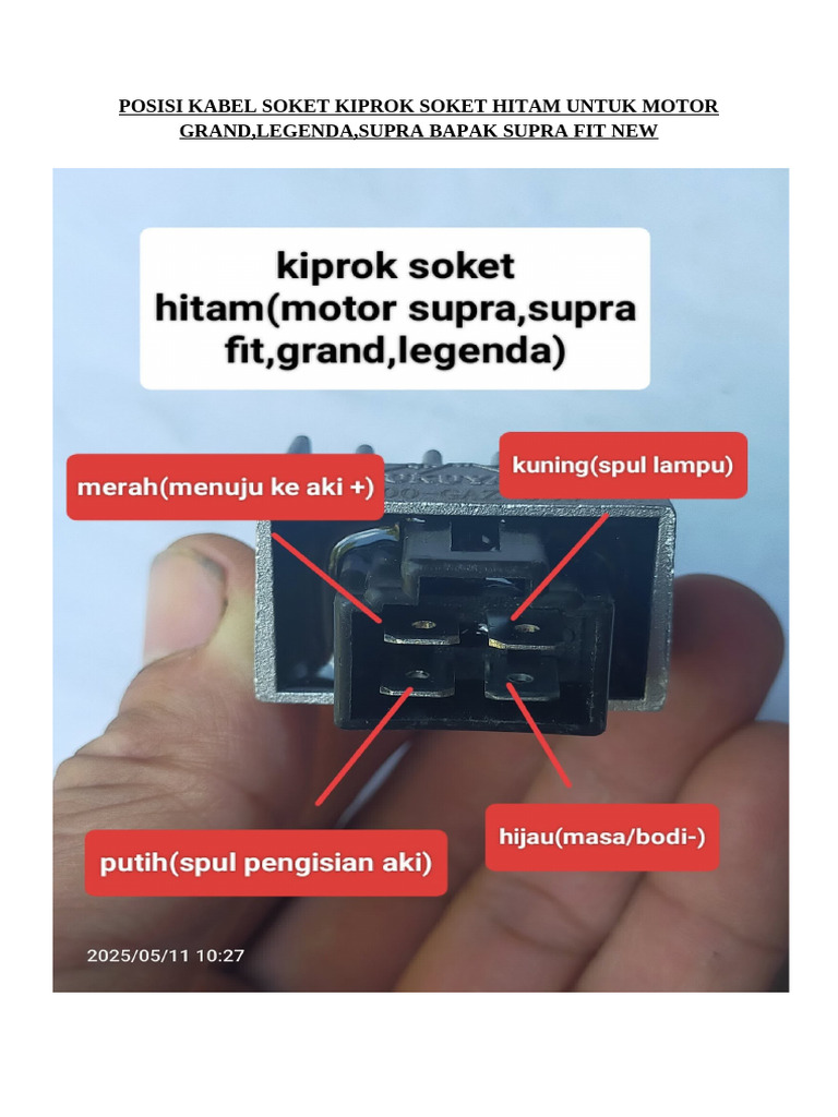Posisi Kabel Soket Kiprok Soket Hitam Untuk Motor Grand | PDF