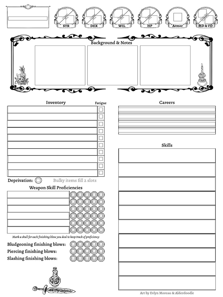 BDP - Character Sheet - Form Fillable | PDF