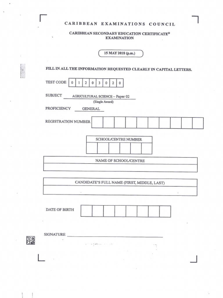CSEC Agricultural Science P2 2018 MJ SA (2) | PDF
