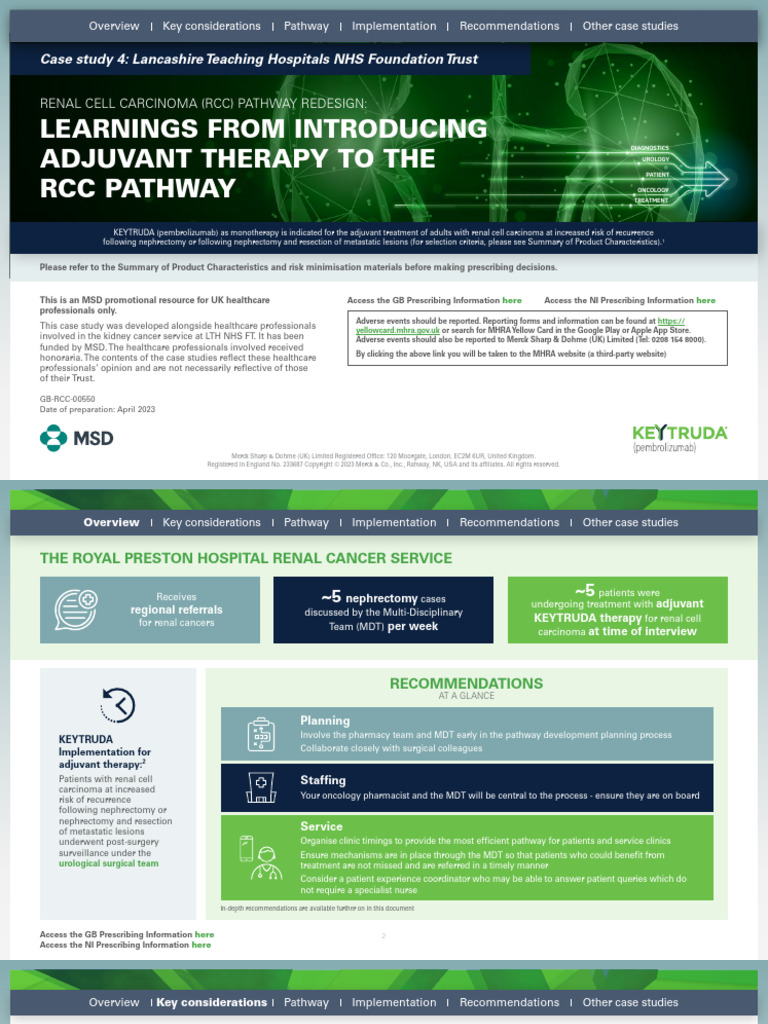 Adjuvant RCC Pathway Case Studies - Lancs NHS Trust | PDF | Oncology ...