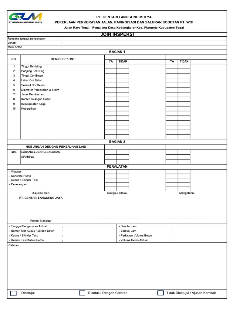 Form Join Inspeksi | PDF