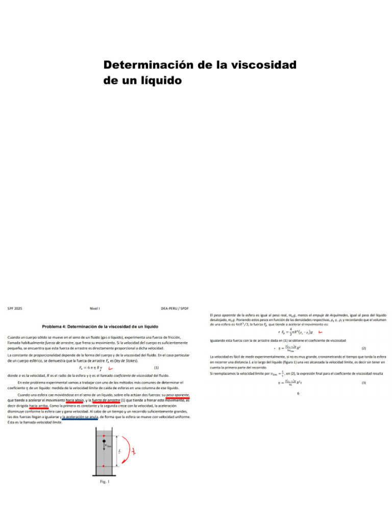 Determinación de La Viscosidad de Un Líquido | PDF