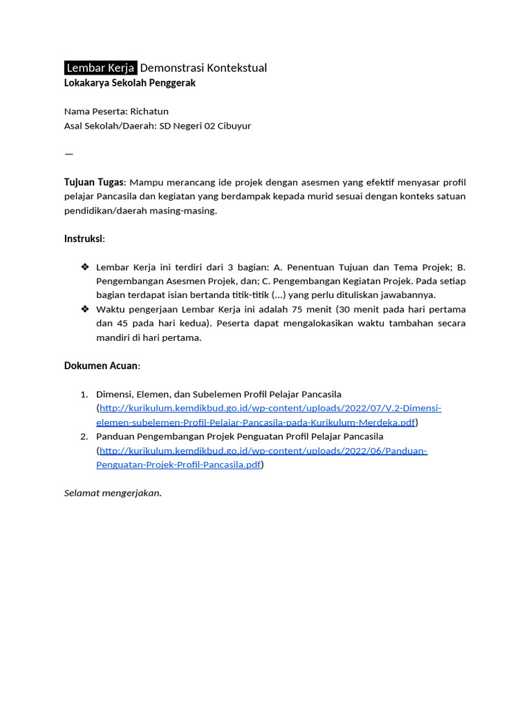 4._Lembar_Kerja_Demonstrasi_Kontekstual_-_Merancang_Projek[1] | PDF