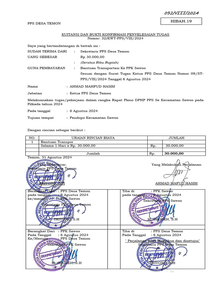32,33,34 - SPJ - Pilbup - PPS Temon - Sawoo - Agustus - 2024 | PDF