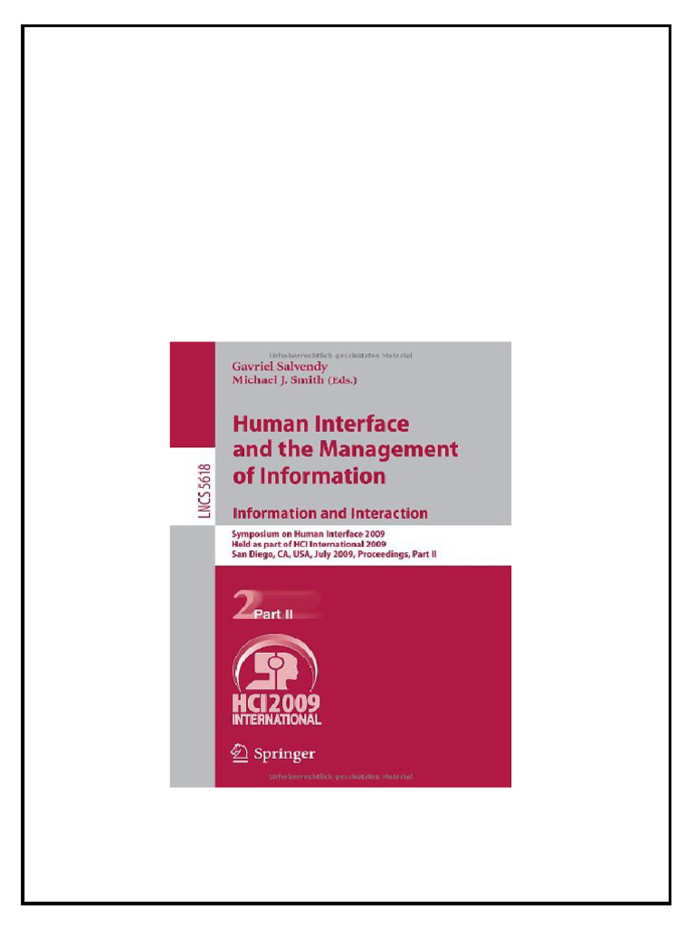 Human Interface And The Management Of Information Information And ...