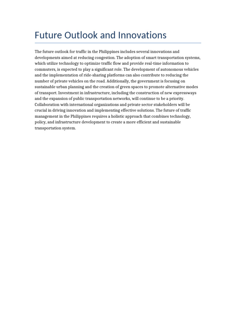 Future Outlook and Innovations | PDF