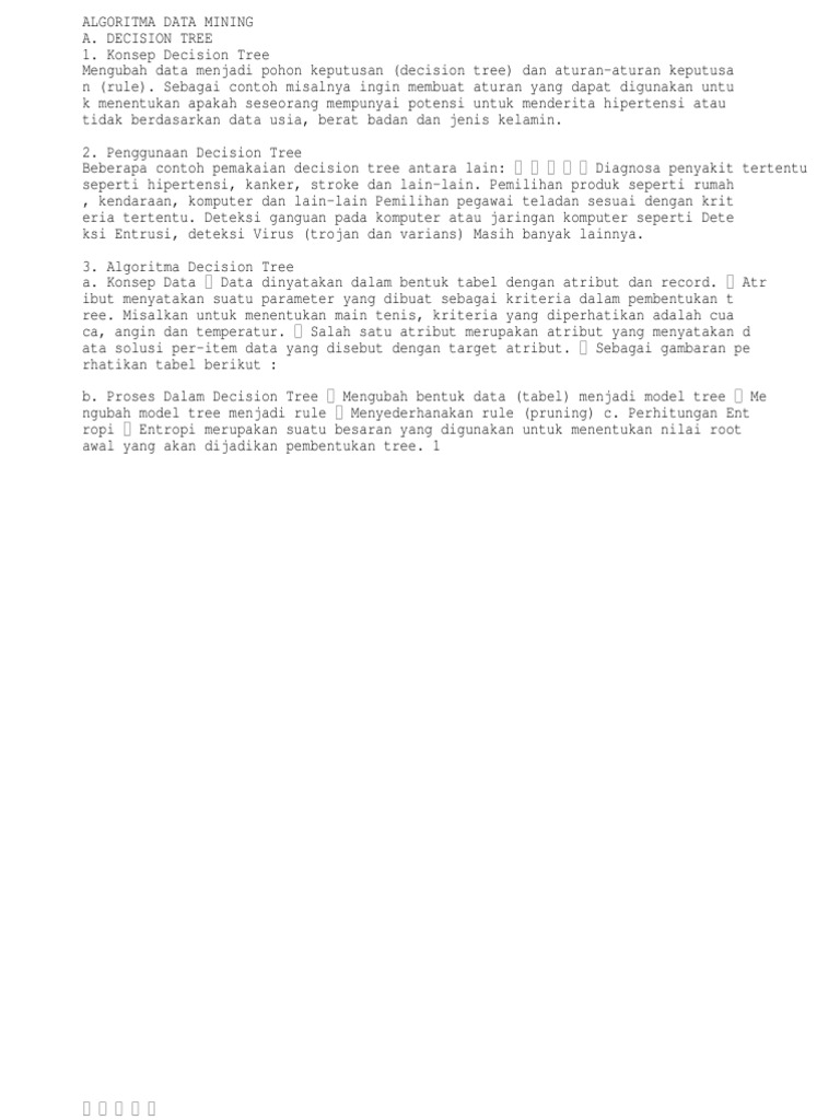 Algoritma Data Mining Decision Tree Naive Bayes DLL | PDF | Sains & Matematika