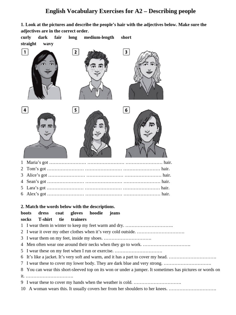 Vocabulary-Describing People-2 | PDF | Fashion | Clothing