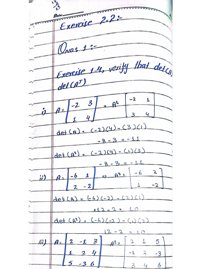 Linear Algebra Exercises 2.2,3.1,3.5,5.1 | PDF