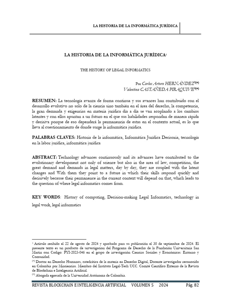 La Historia de La Informatica Juridica Hernandez | PDF | Informática ...