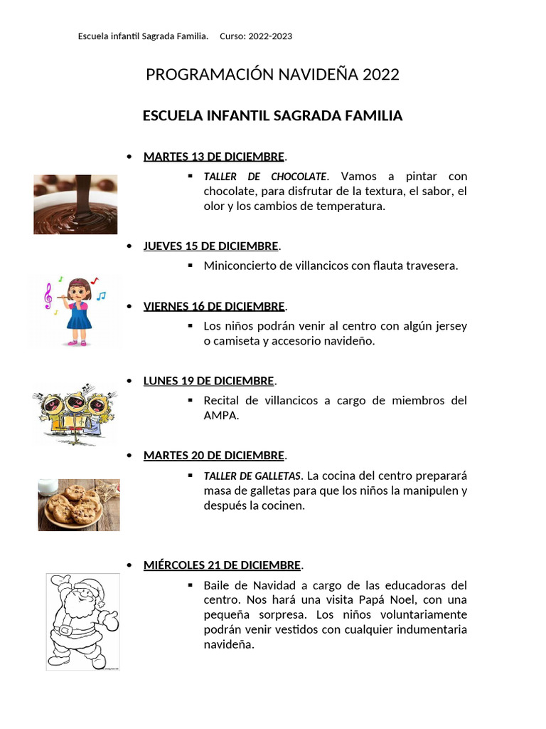 Actos Navidad 2022 | PDF | Navidad | Días festivos