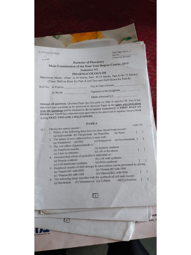 6th Sem Question Papers ... | PDF