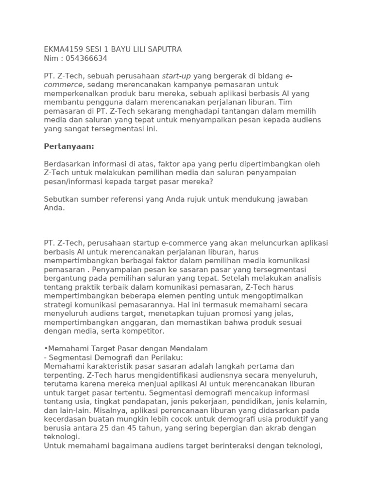 Ekma4159 Sesi 1 Bayu Lili Saputra 054366634 | PDF
