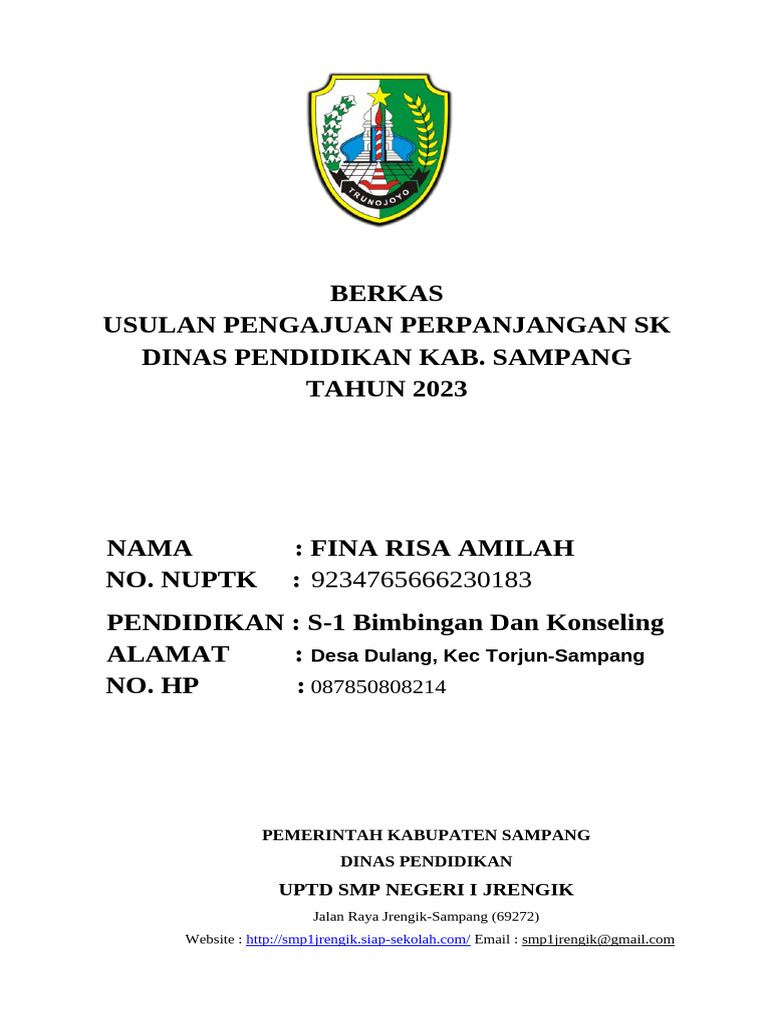 BERKAS PENGAJUAN SK DINAS 2023-2024 | PDF