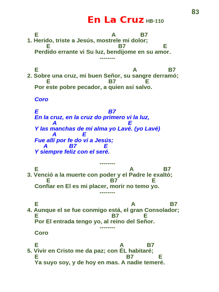 "En la Cruz: Himno de Fe y Redención" | PDF