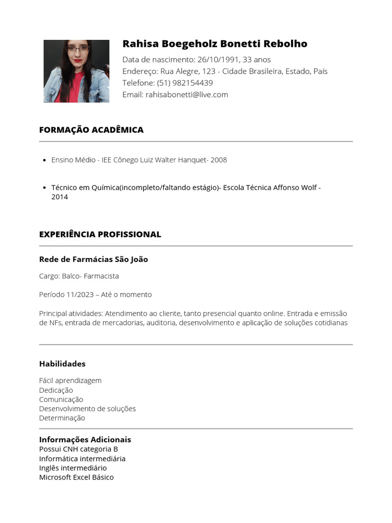 CVRahisa Rebolho 2025 | PDF