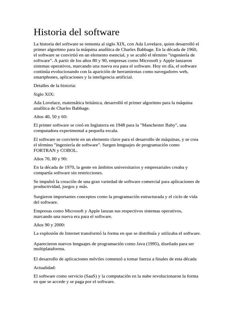 Ideas de La Historia Del Software | PDF | Software | Ingeniería de software