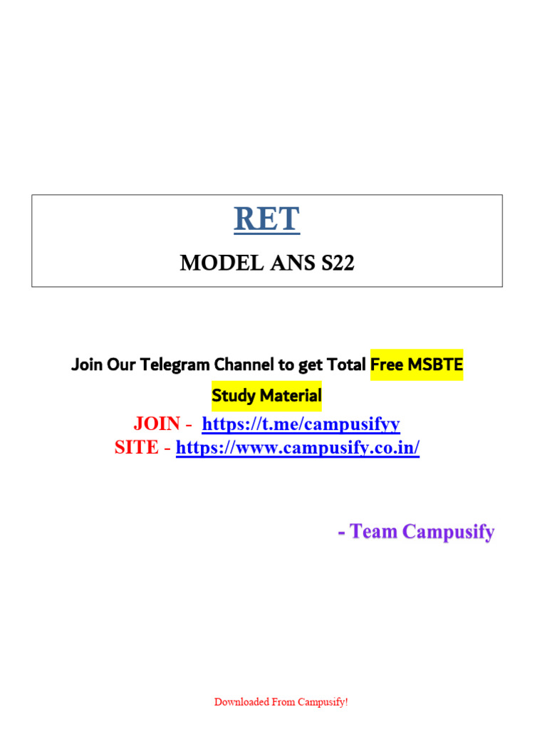 RET S22 Model Ans by Campusify | PDF | Photovoltaic System | Photovoltaics