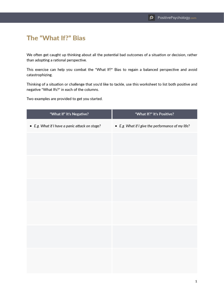 Combatting the "What If?" Bias Worksheet | PDF