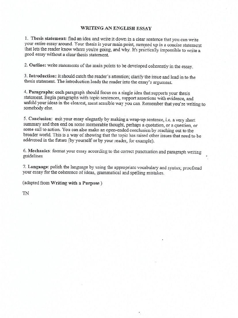 Writing 1 English Essay | PDF