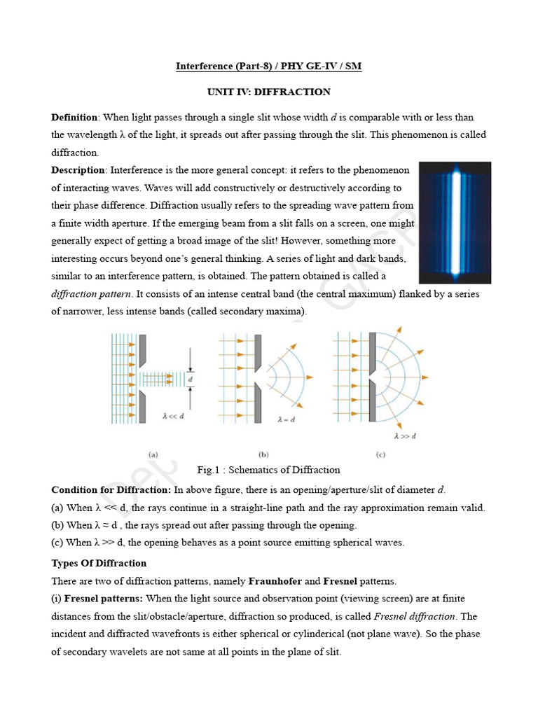 Diffraction of Light | PDF | Diffraction | Atomic
