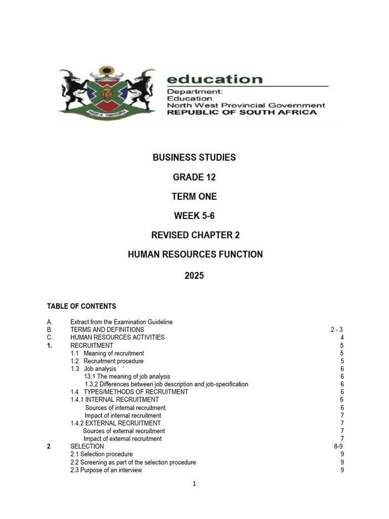 Grade 12 Human Resources Overview | PDF | Recruitment | Employment