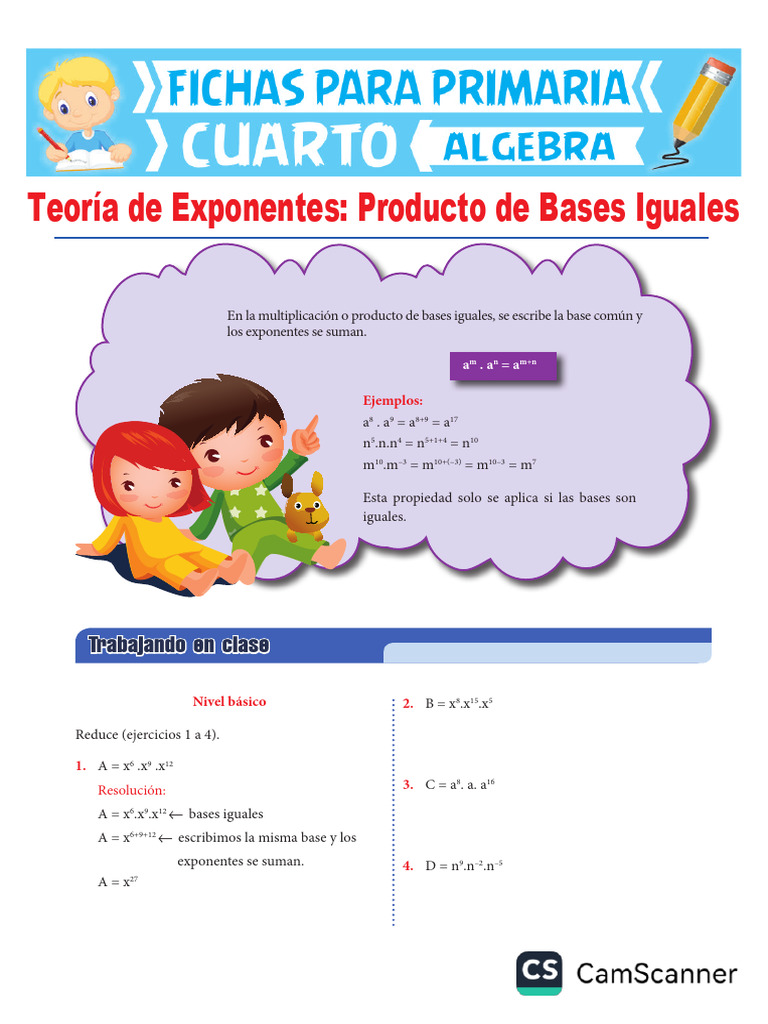 Producto de Bases Iguales: Ejercicios y Teoría | PDF
