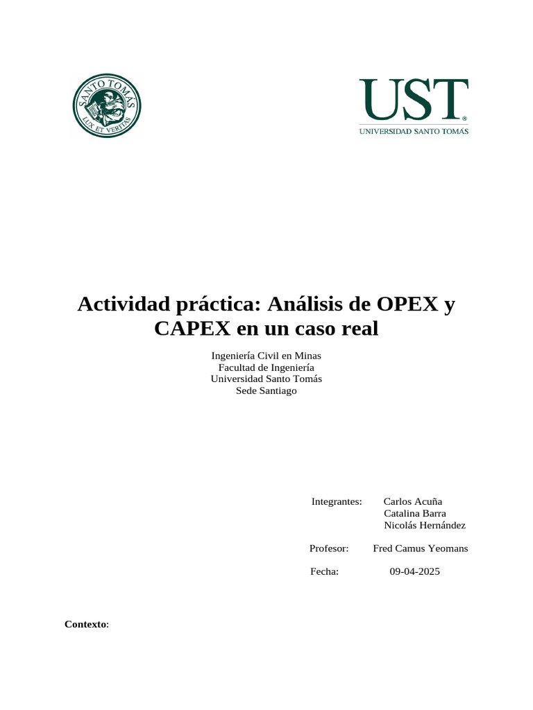 Analisis de CAPEX y OPEX | PDF | Benchmarking | Ahorro