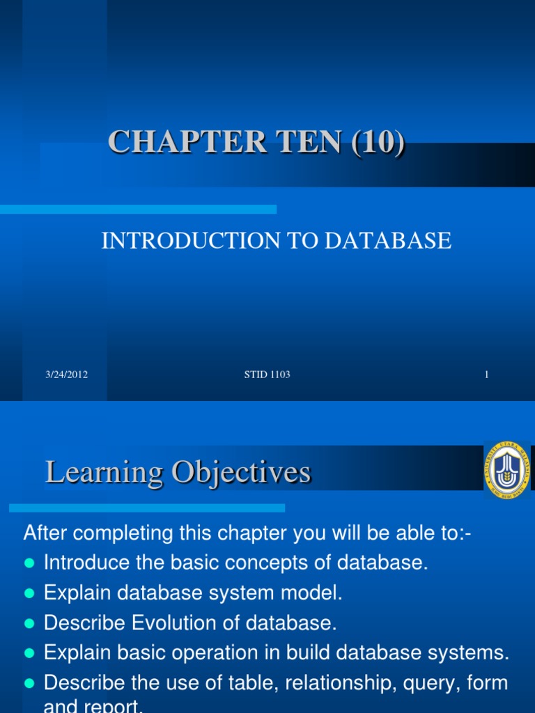 Stid1103 Ch10 Database | PDF | Databases | Relational Database