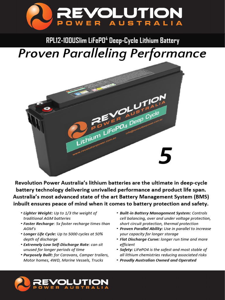 12v 100ah Ultra SLIM Lithium Battery Specification 05 2024 | PDF ...