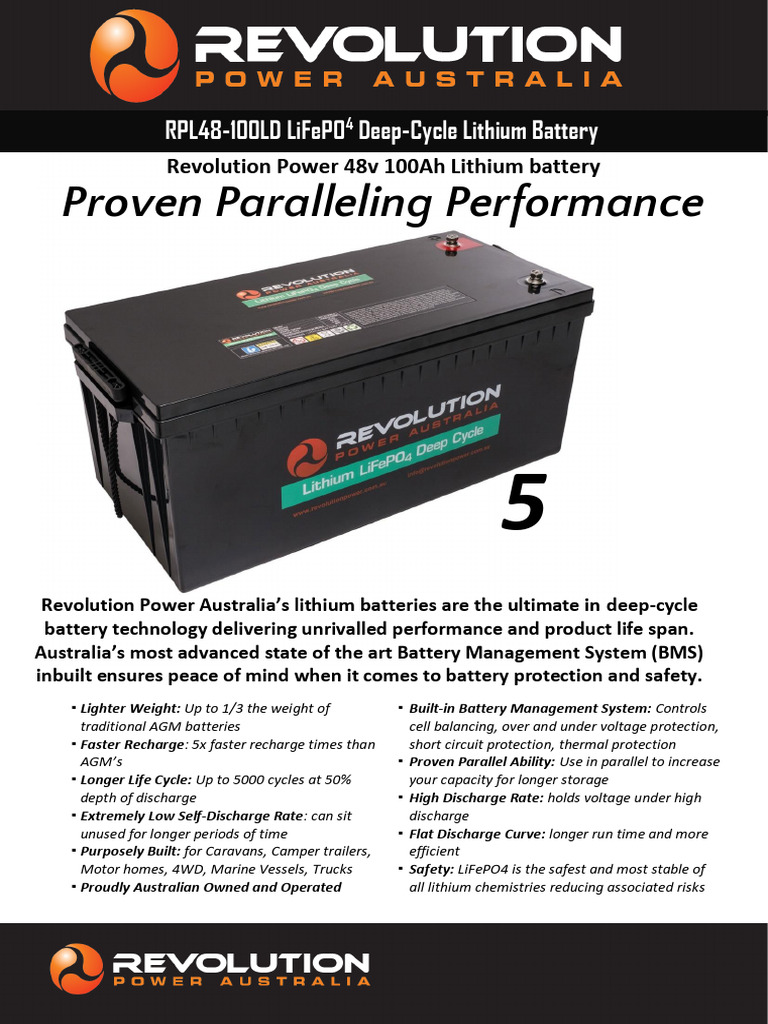 48v 100ah Low Draw Lithium Battery Specification 2023 Rev3 | PDF ...