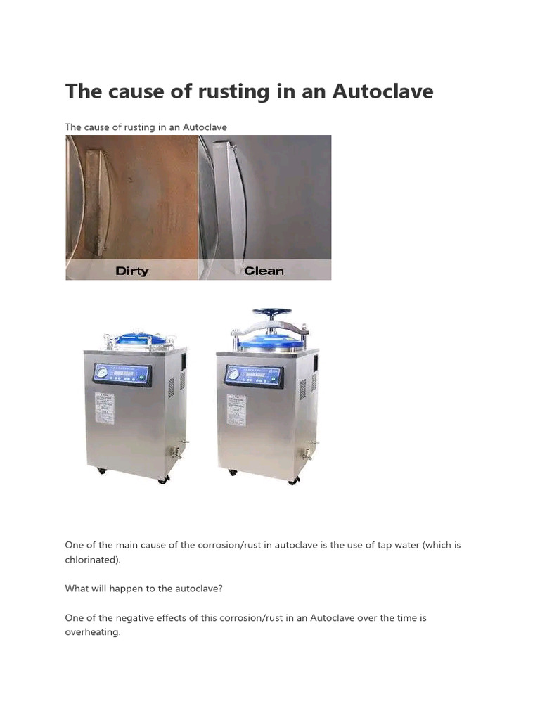 The Cause of Rusting in An Autoclave | PDF | Carbon Dioxide | Breathing
