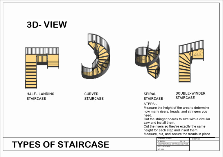 3D Staircase Design Techniques | PDF