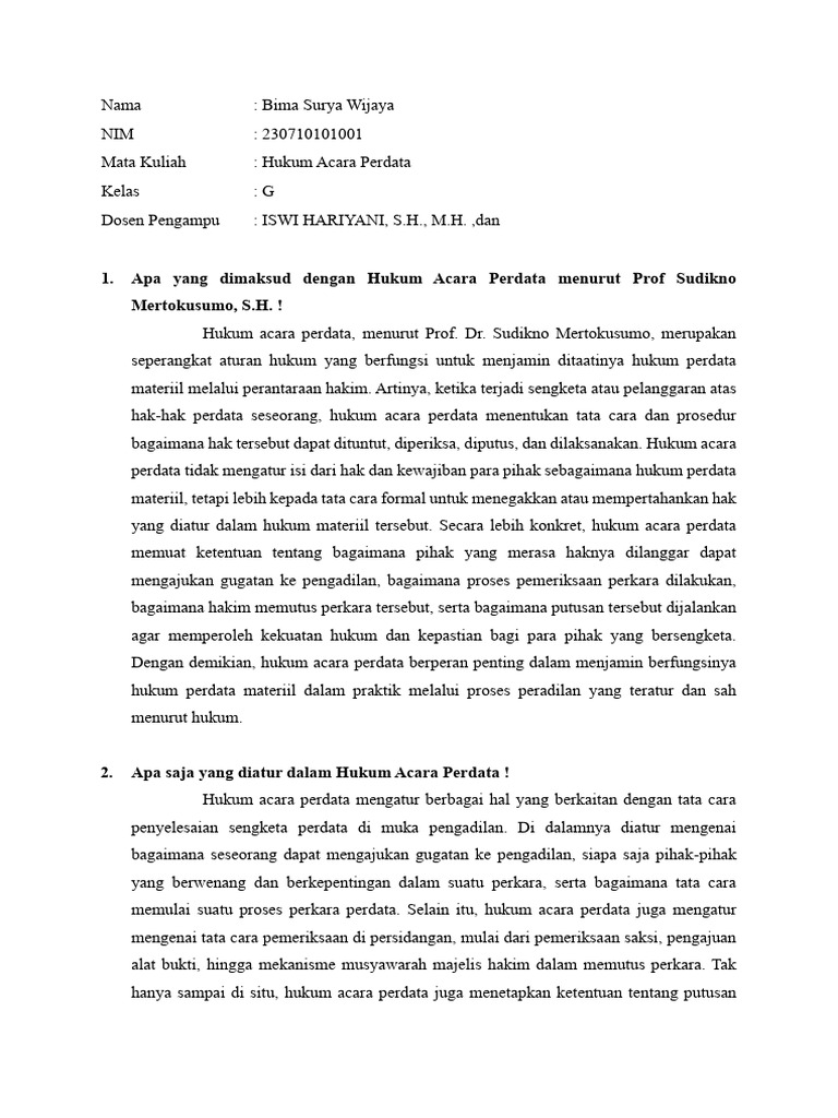 Hukum Acara Perdata | PDF
