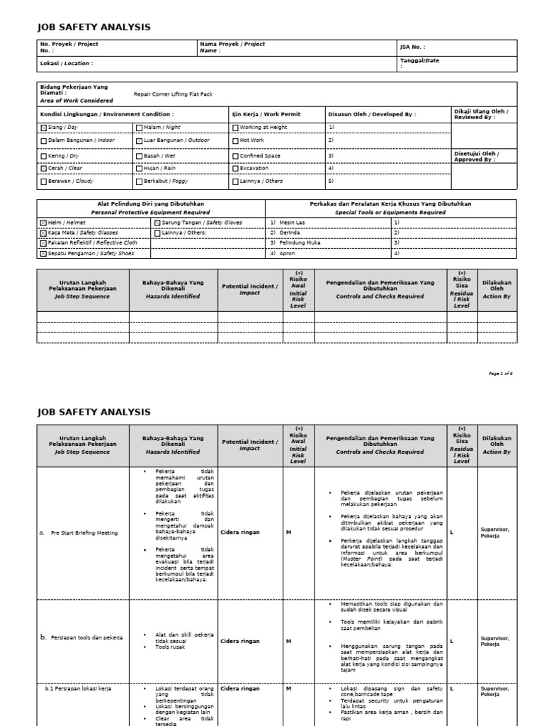 JSA Repair Corner Lifting Flat Pack | PDF