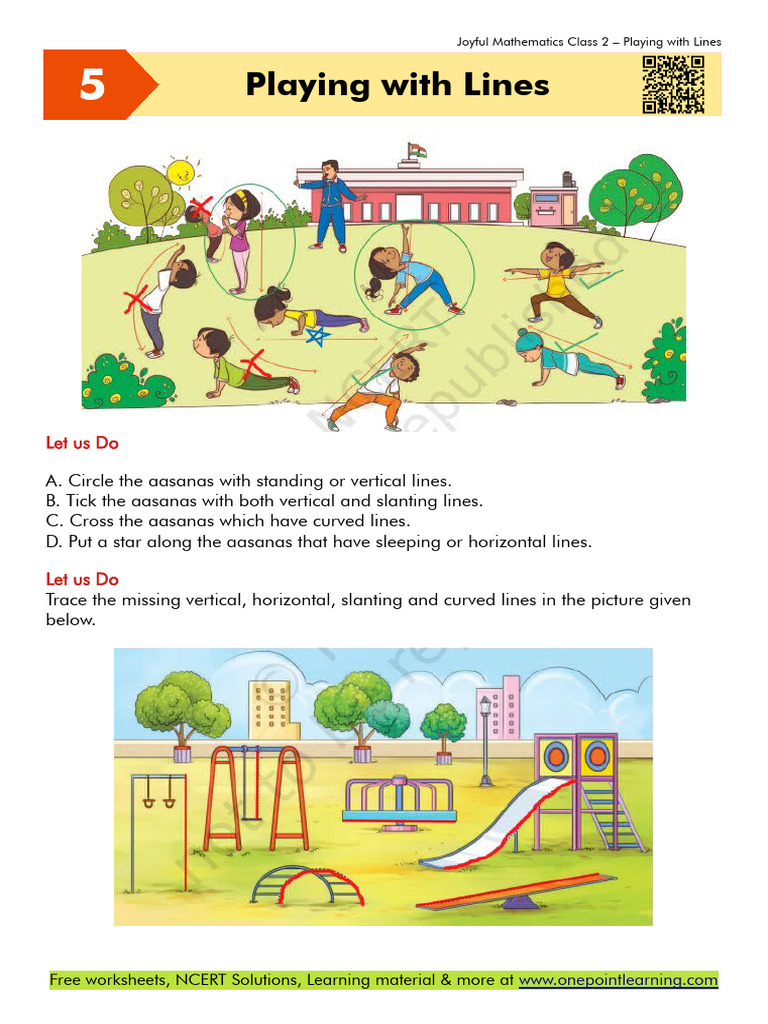 Class 2 Playing with Lines Worksheets | PDF