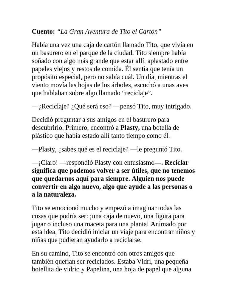 Cuento | PDF | Reciclaje