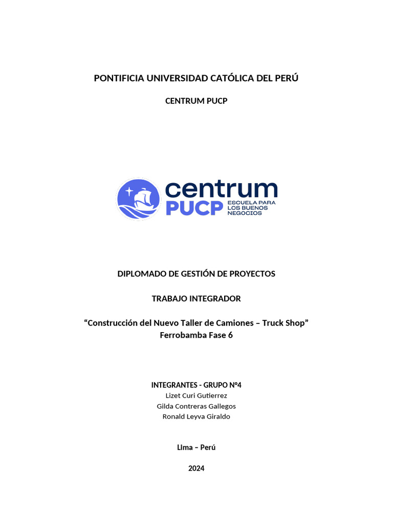 Nuevo Taller de Camiones Truck Shop TAF Principios Dirección de Proyectos Grupo4 | PDF | Minería ...