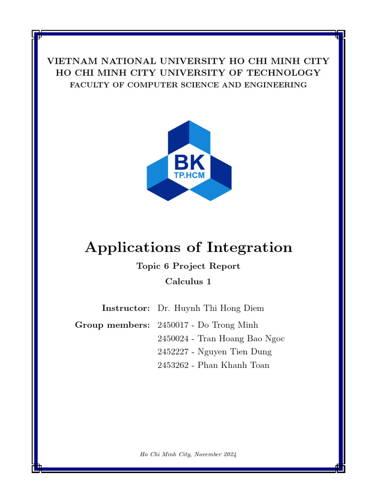 MT1003 - CC03 - Applications of Integration Report | PDF | Integral | Calculus